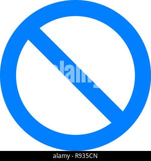 No sign - blue thick simple, isolated - vector illustration Stock ...