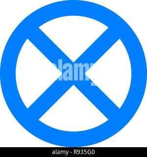 No sign - blue thick simple, isolated - vector illustration Stock ...