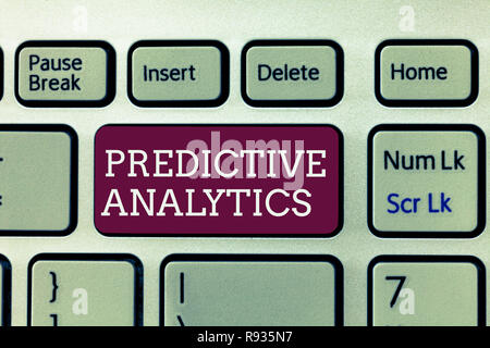 Handwriting text writing Predictive Analytics. Conceptual photo Optimize Collection Achieve CRM ...