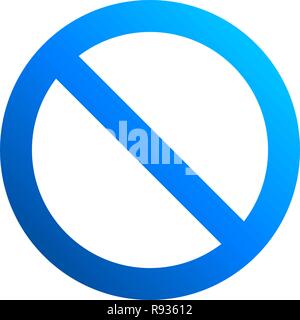 No sign - blue thick gradient, isolated - vector illustration Stock ...
