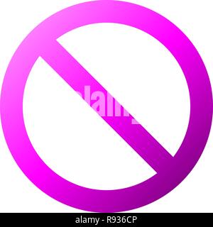 No sign - purple thick gradient, isolated - vector illustration Stock ...