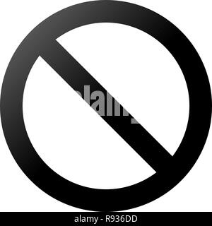 No sign - black thick gradient, isolated - vector illustration Stock ...