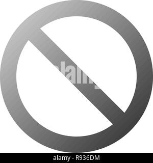 No sign - medium gray thick gradient, isolated - vector illustration ...