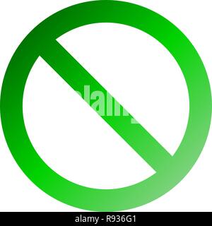 No sign - green thick gradient, isolated - vector illustration Stock ...