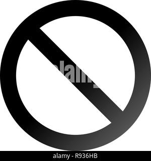 No sign - black thick gradient, isolated - vector illustration Stock ...