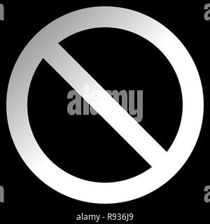 No sign - white thick gradient, isolated - vector illustration Stock ...