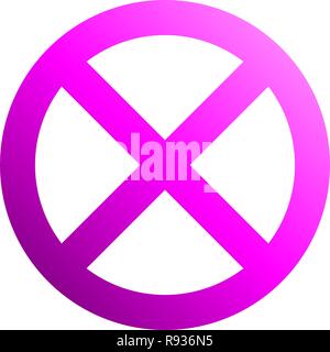 No sign - purple thick gradient, isolated - vector illustration Stock ...