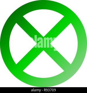 No sign - green thick gradient, isolated - vector illustration Stock ...
