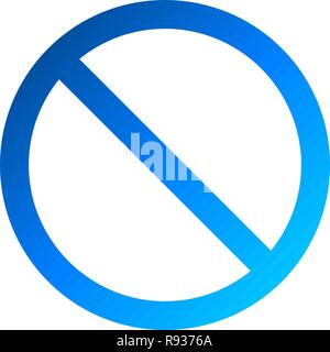 No sign - blue thin gradient, isolated - vector illustration Stock ...