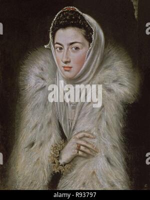 . La dama del armiño o La Infanta Catalina Micaela con abrigo de piel ...