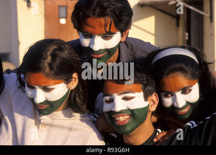 Face Painting Tri colors colours Stock Photo - Alamy