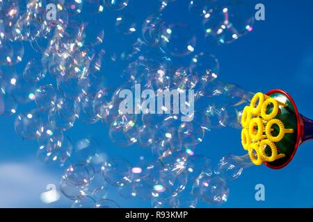 Soap bubbles from a bubble trumpet Stock Photo - Alamy