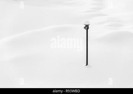Snow level poles on the slopes of Mount Annupuri in Niseko. Hokkaido ...