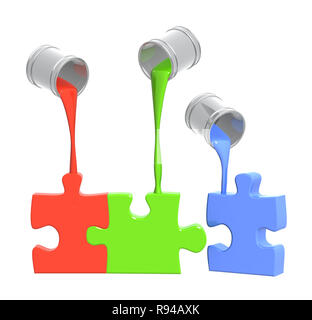 Image of blue puzzle over white background Stock Photo - Alamy