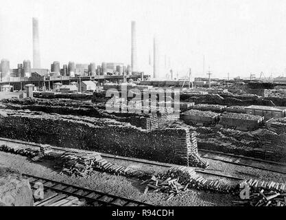 Workington Steel Works Pig Iron Stacks early 1900s Stock Photo - Alamy