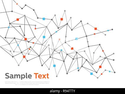 Geometric abstract background with connected line and dots. Structure ...