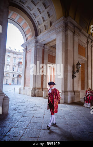 CASERTA, ITALY - SEPTEMBER 24, 2017: Two unknown people in the main ...