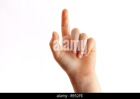 Child right hand tapping on screen isolated on white Stock Photo - Alamy