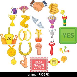 Honor icons set. Cartoon set of 25 honor vector icons for web isolated ...