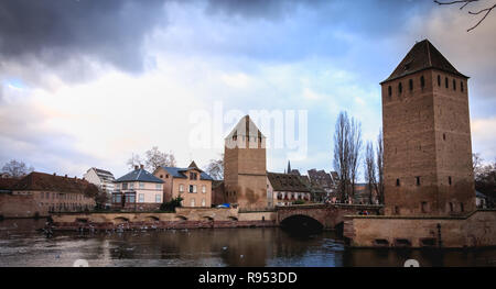 Strasbourg, France - December 28, 2017 : street atmosphere in front of ...