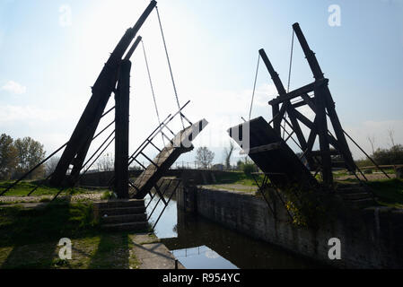 Silhouetted View of Langlois Bridge or Drawbridge aka Pont de Langlois ...