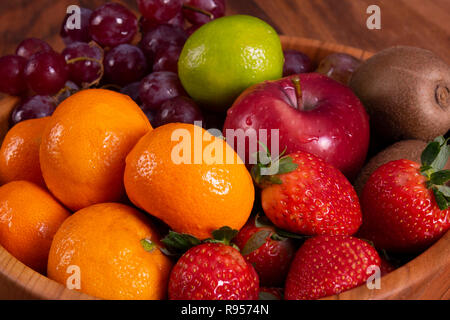 Fruit bamboo bawl filled with variety of fruit Stock Photo - Alamy