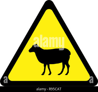Sheep warning sign Stock Photo - Alamy