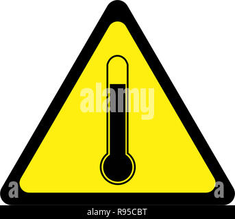 Hazard sign with hot temperature symbol Stock Photo - Alamy