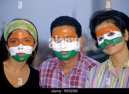 Face Painting Tri colors colours Stock Photo - Alamy