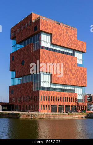ANTWERPEN VIEW WITH MAS museum and river SCHELDE Stock Photo: 33601274 ...