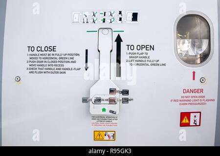 Airbus A380 airplane inside exit door Stock Photo - Alamy