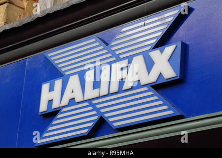 Halifax logo above bank branch in Reading, UK Stock Photo - Alamy