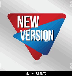 New version label or sticker on white background, vector illustration ...