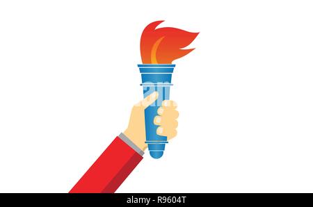 Hand with torch icon. Victory honor symbol Stock Vector Image & Art - Alamy