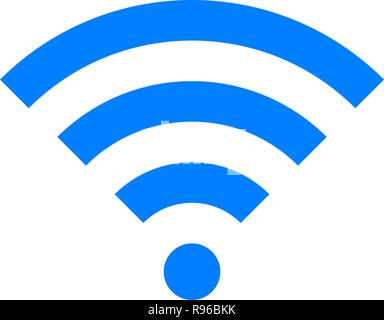 Wifi symbol icon - blue simple rounded transparent, isolated - vector ...