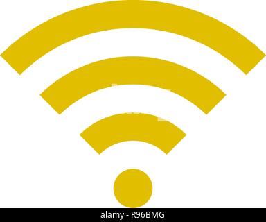 Wifi symbol icon - golden simple rounded gradient, isolated - vector ...