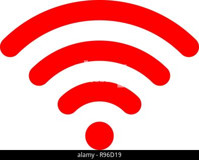 Wifi symbol icon - red simple, isolated - vector illustration Stock ...