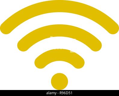 Wifi symbol icon - golden simple gradient, isolated - vector ...