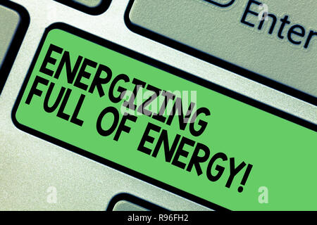 Text sign showing Energizing Full Of Energy. Conceptual photo Focused ...