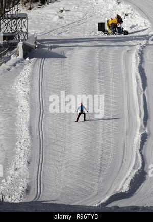 Cross-country skiers train in Nuuk, Greenland, on Wednesday, Jan. 14 ...