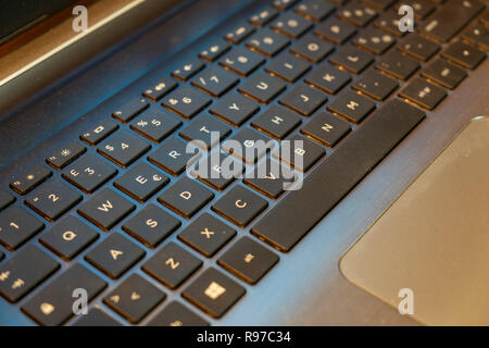 English keyboard of a latest generation and new generation computer ...