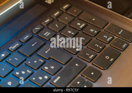 English keyboard of a latest generation and new generation computer ...
