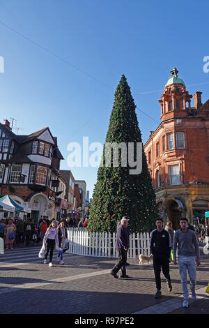Redhill, Surrey, UK - town centre with Harlequin theatre and library ...