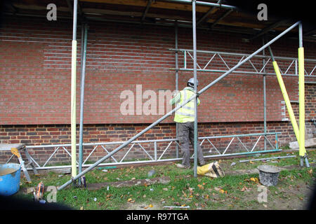 Weber Exterior Wall Insulation using Brick Slip Cladding Stock Photo ...