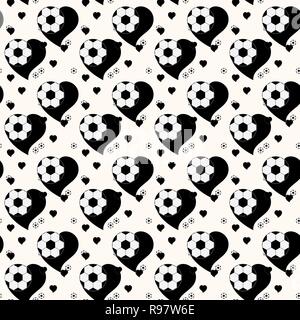 Football hearts seamless pattern on white background eps10 Stock Vector ...