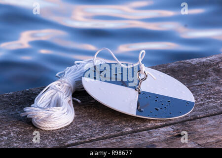 Secchi disk with rope prepared for water transparency measurement Stock Photo - Alamy