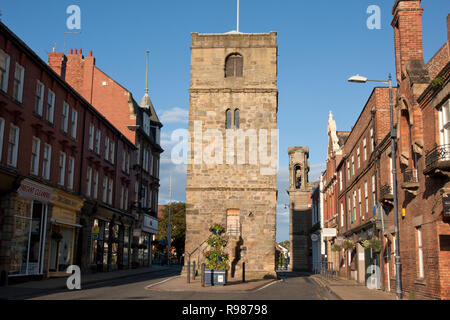 The historic market town of Morpeth Northumberland, UK prepares for the ...