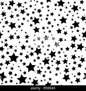 seamless pattern, black stars on a blue background Stock Vector Image ...