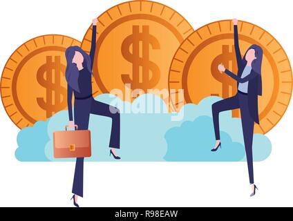 businesswomen with dollar sign avatar character Stock Vector Image ...