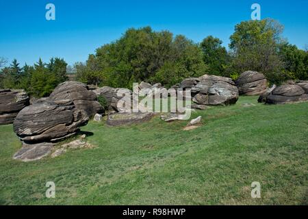 USA, Kansas, Minneapolis, Rock City Park, Unique Rocks and Distribution ...